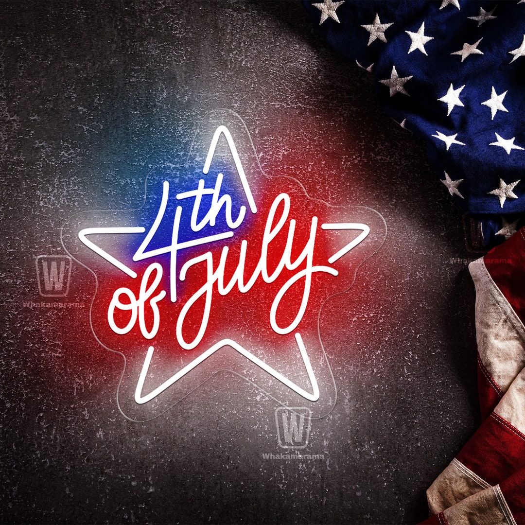 4th July Neon Sign, 1776 USA Neon Light, Proud American Light Sign ...