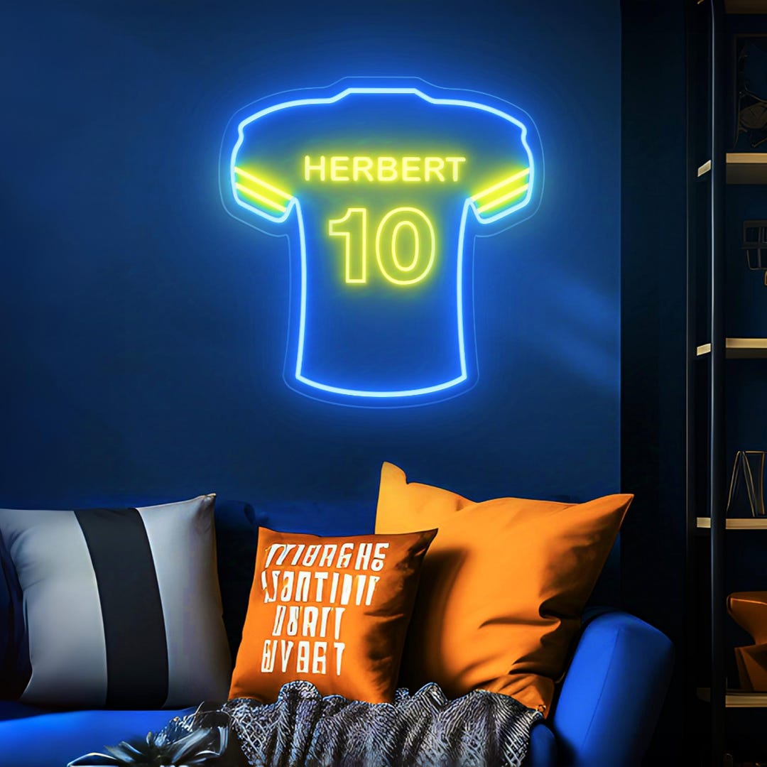 Football Neon Sign Custom, Football Wall Decor Neon Light,jersey Neon ...