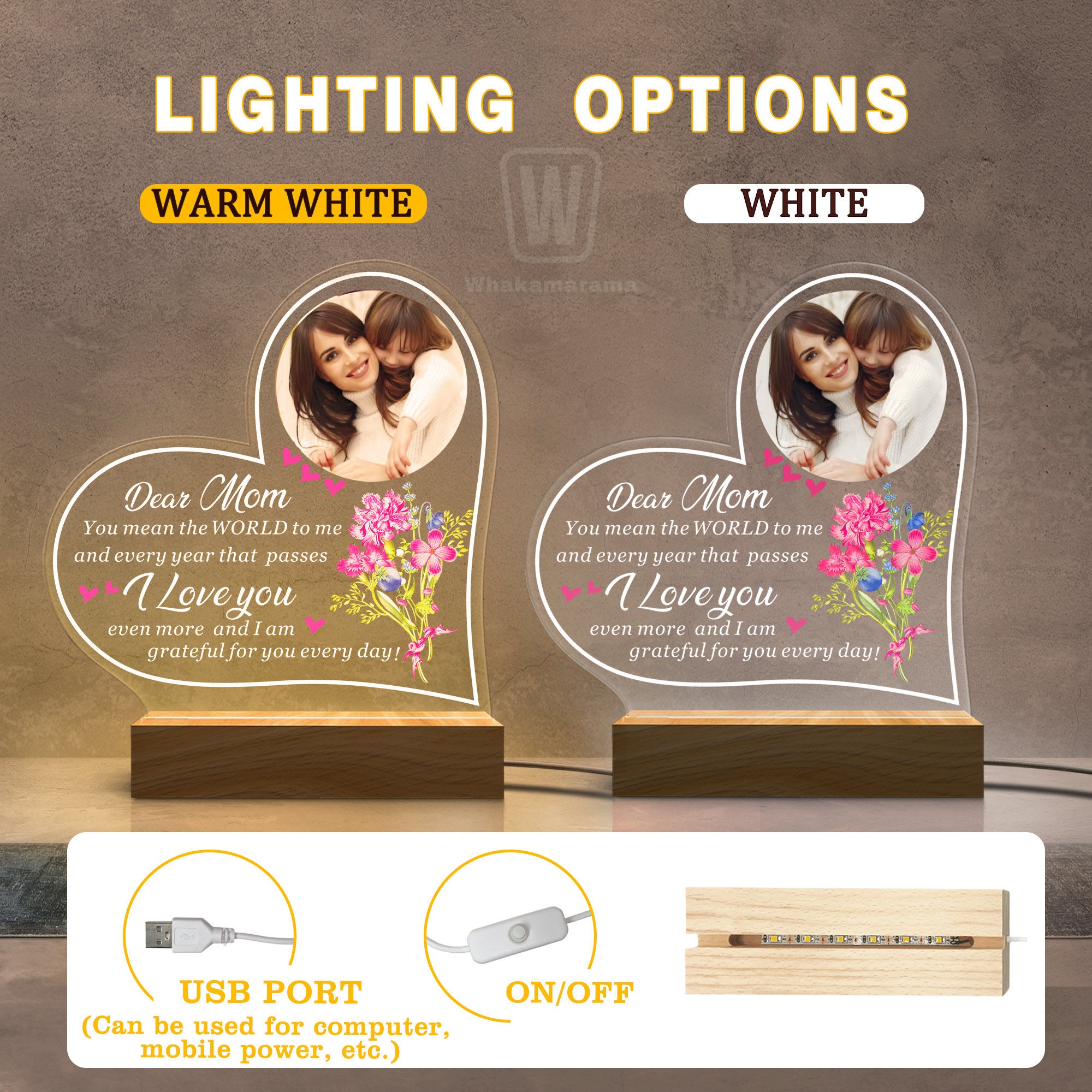 Personalized Photo Night Light, Mother's Day Gift, Gift for Nana, Mom ...