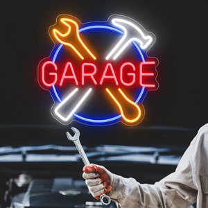 Custom Garage Neon Sign, Personalized Workshop Sign Neon, Garage Neon ...