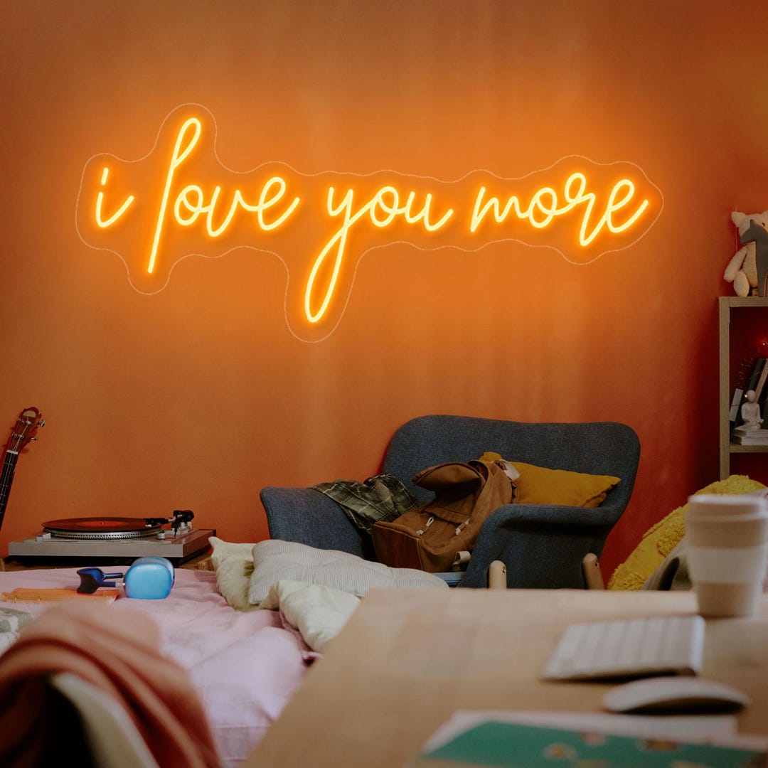 Wedding NEON SIGN for Reception, Wedding Decorations, Love You More ...