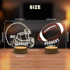 Football Night Light Jets Led Lights Football Decor, Kid Room Night ...