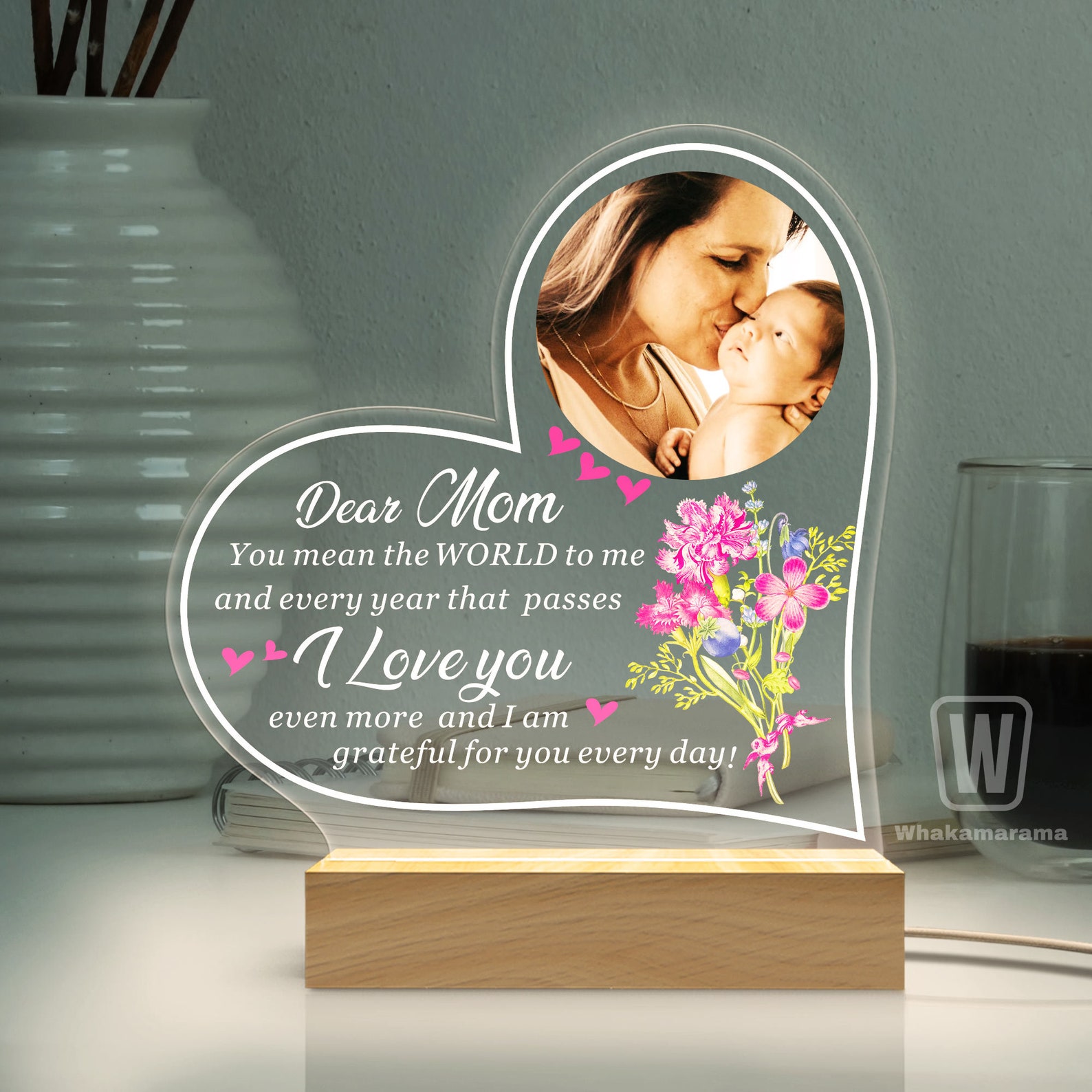 Personalized Photo Night Light, Mother's Day Gift, Gift for Nana, Mom ...