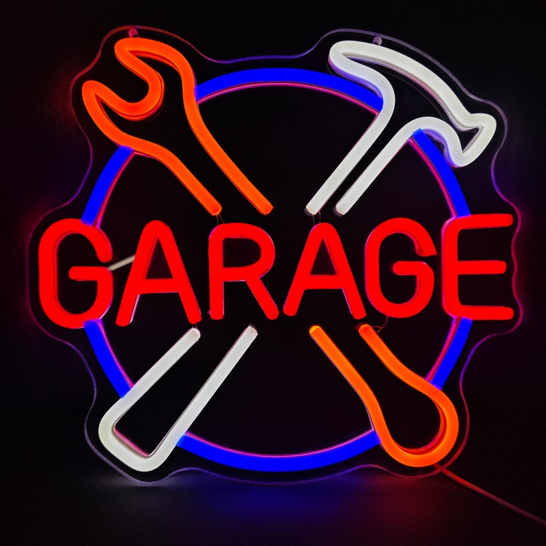 Custom Garage Neon Sign, Personalized Workshop Sign Neon, Garage Neon ...