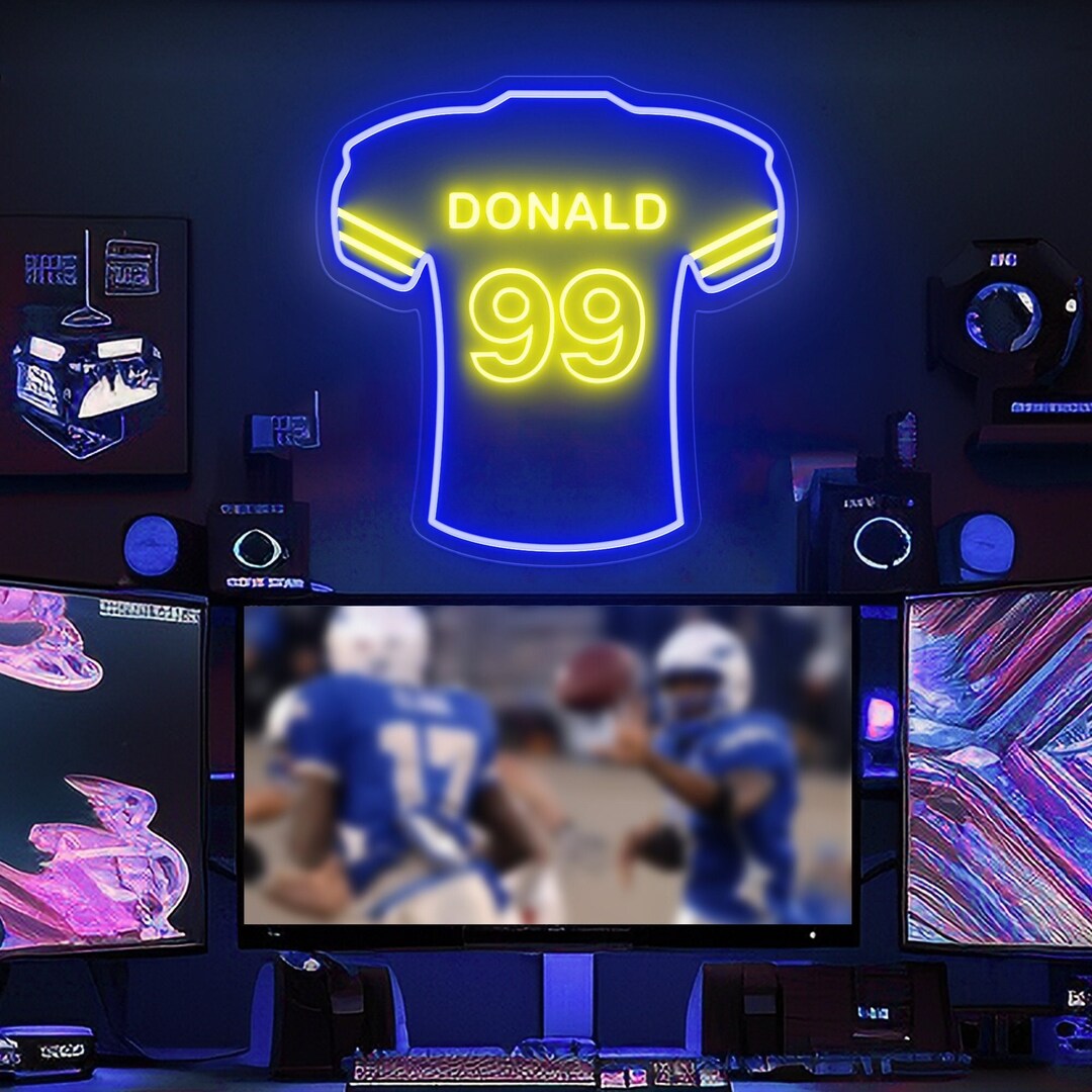 Football Custom Neon Sign Bedroom Decor, Los Angeles Rams Football Wall ...
