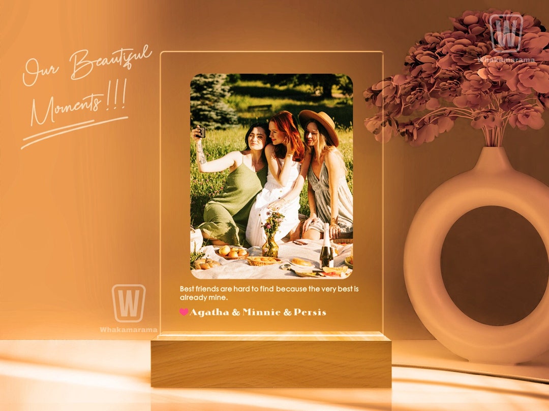 Personalized Soul Sister Plaque Lamp, Custom Photo Night Light, Birthday Gift for Her, Gift for ...