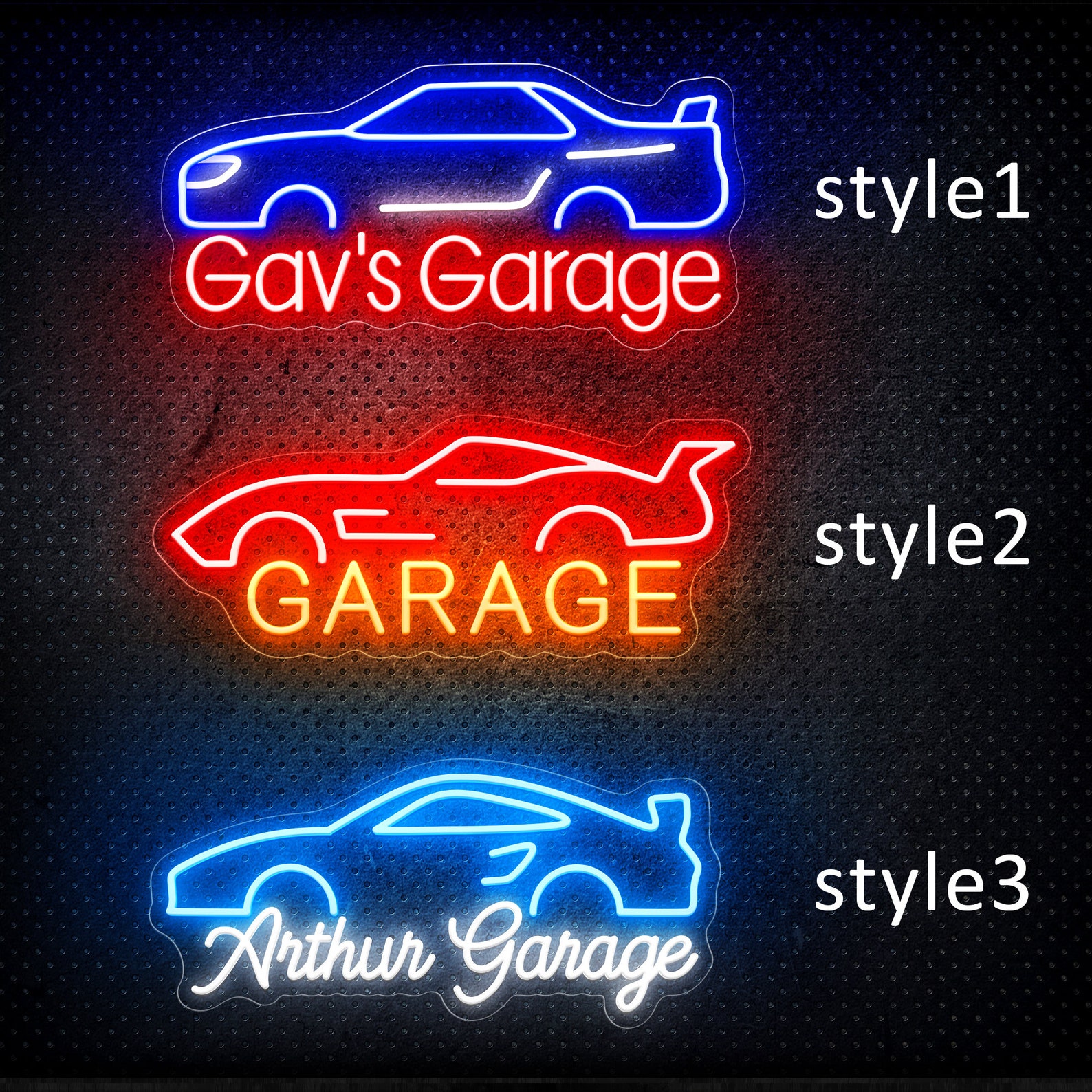 Custom Name Car Led Neon Sign for Garage, Personalized LED Light for ...