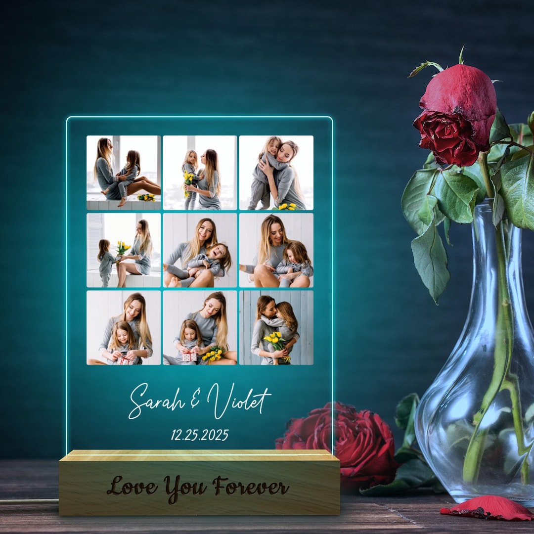 Custom Photo Night Light, Photo Collage LED Lights, Custom Photo Lamp ...