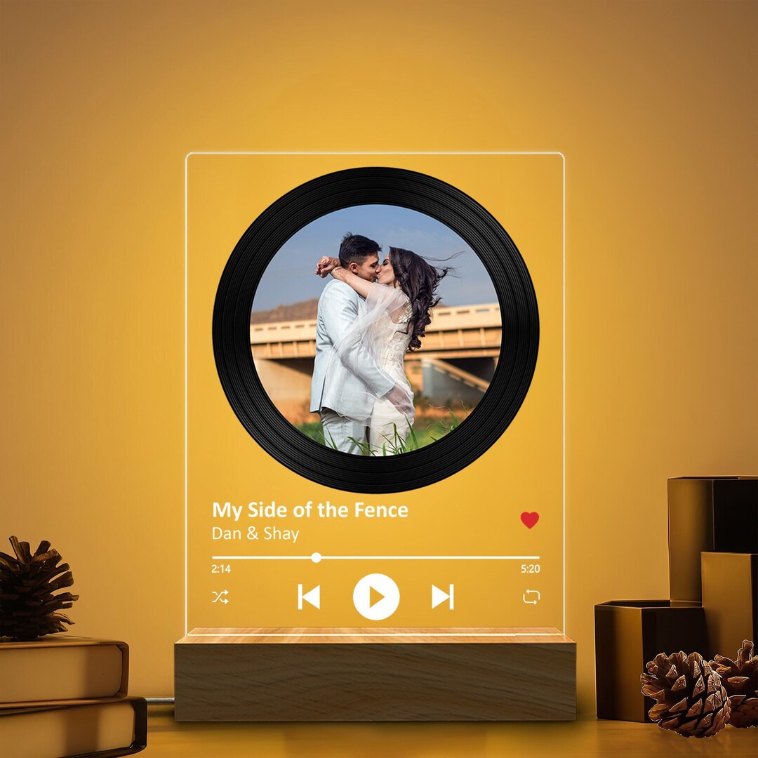 Personalized Music LED Night Light, Valentines Day Gift, Photo Night ...