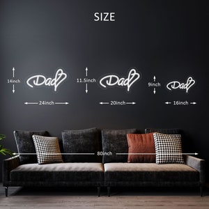 Personalized Dad Neon Sign, Father's Day Neon Sign, Dad Led Signs Wall ...