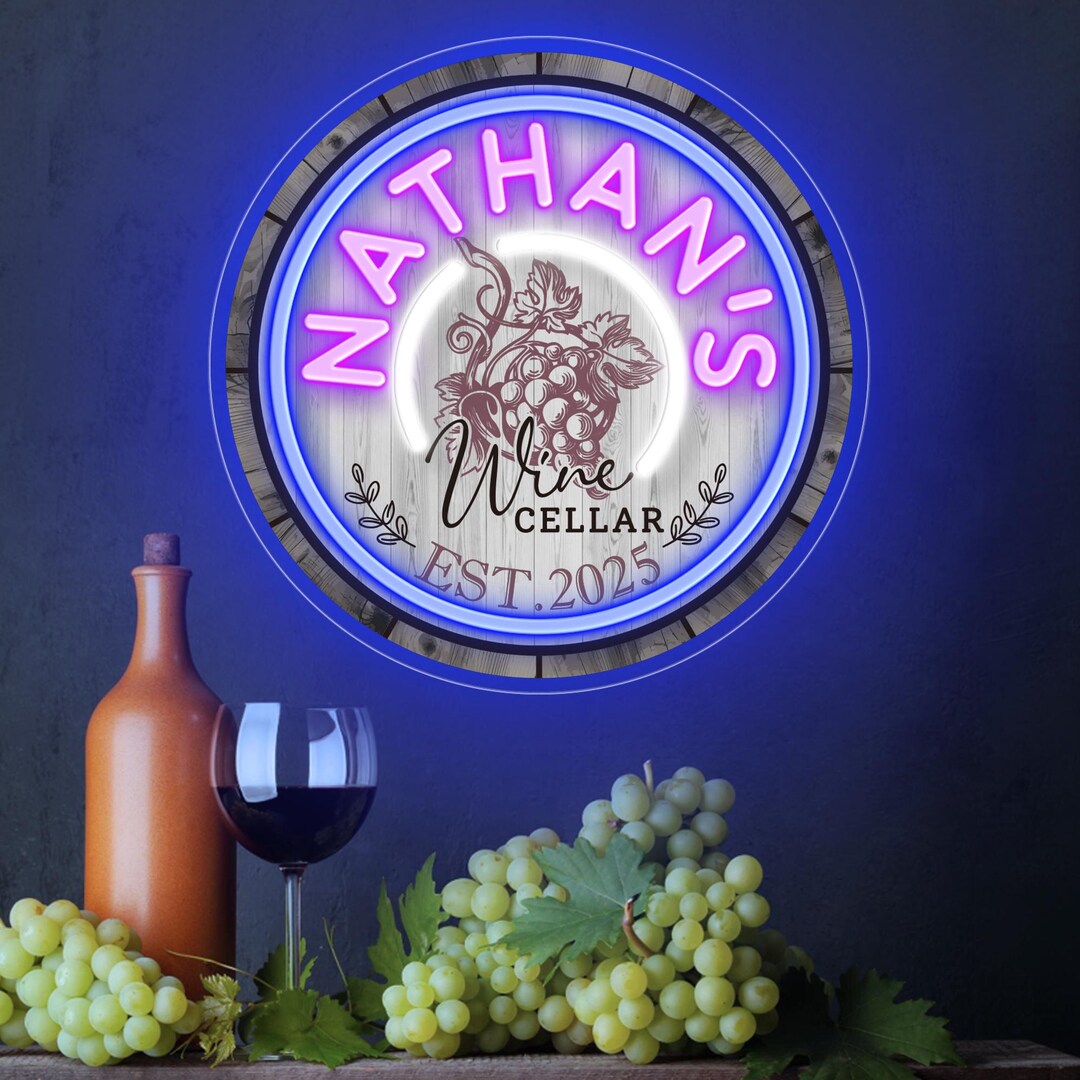 Wine Neon Sign Custom Neon Name Sign, Wine Led Light Neon Sign, Home ...