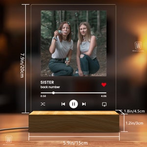 Personalized Soul Sister Plaque Lamp, Custom Photo Night Light ...