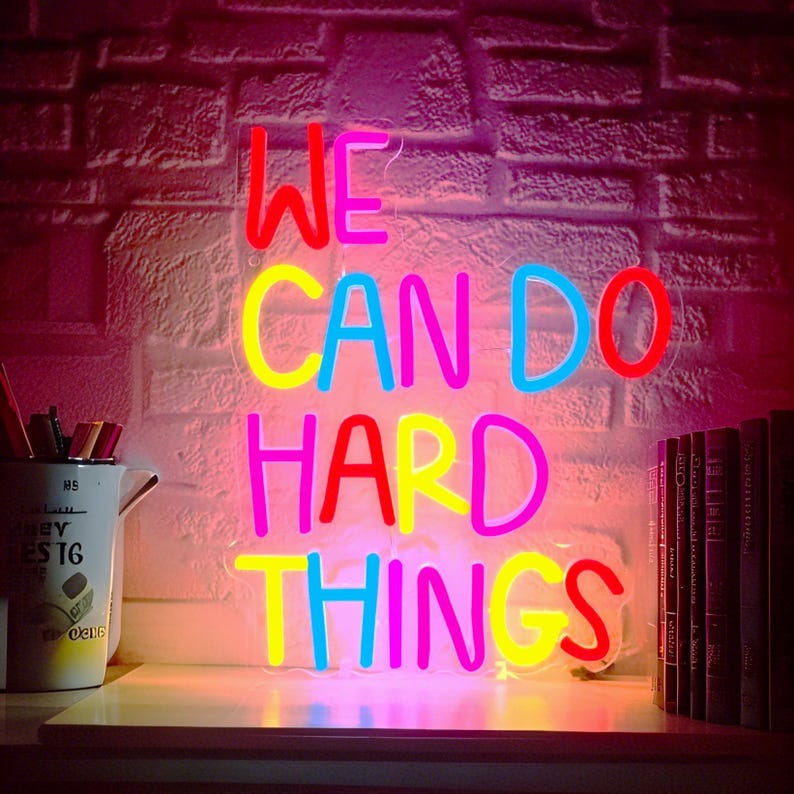 We Can Do Hard Things Neon Sign, Back to School Neon Sign Classroom ...