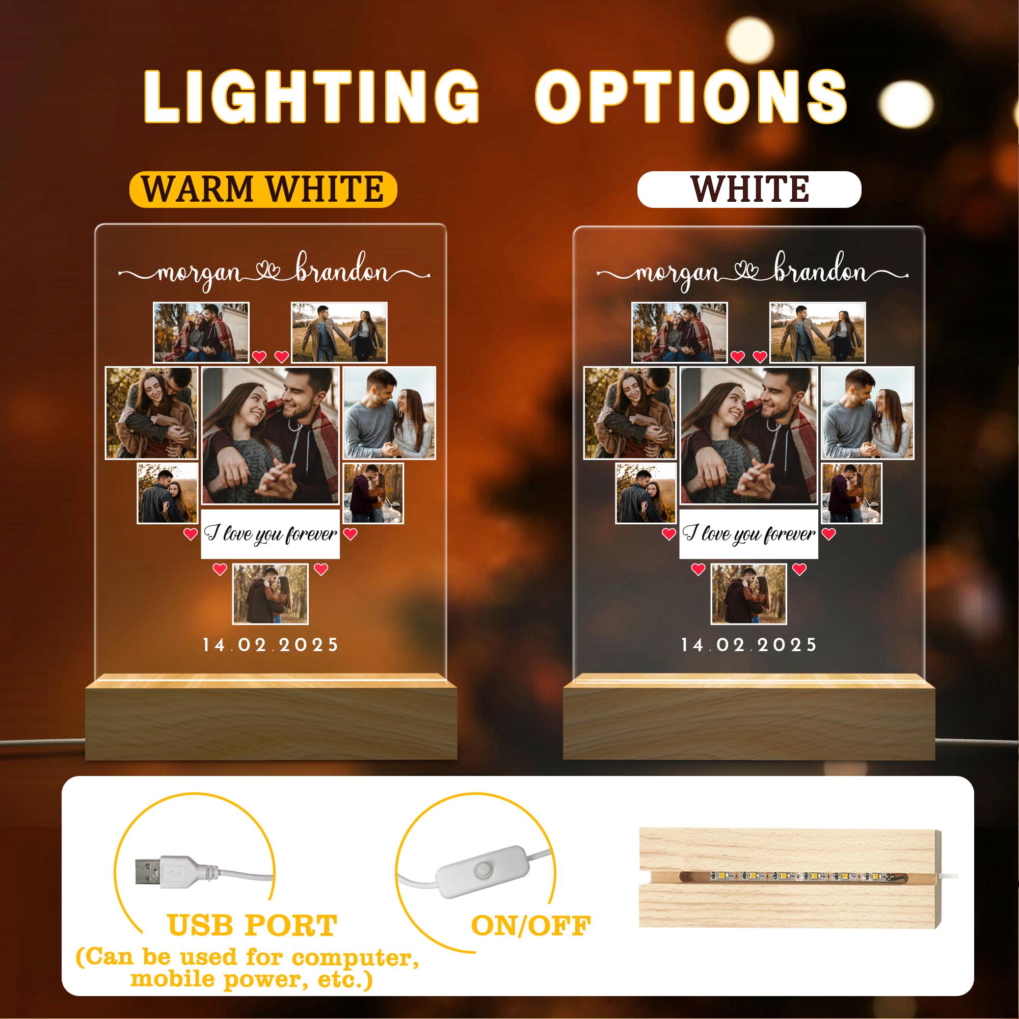 Peronalized Photo Night Light, Photo Collage LED Light, Custom Photo ...