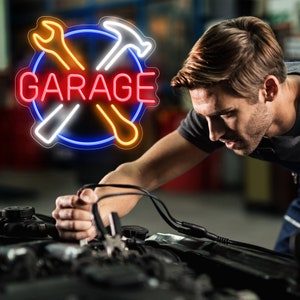 Custom Garage Neon Sign, Personalized Workshop Sign Neon, Garage Neon ...