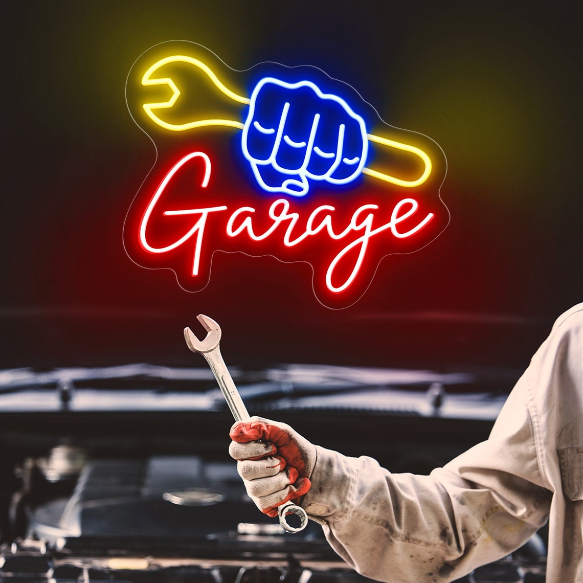 Custom Garage Neon Sign, Personalized Workshop Sign Car Neon, Garage ...