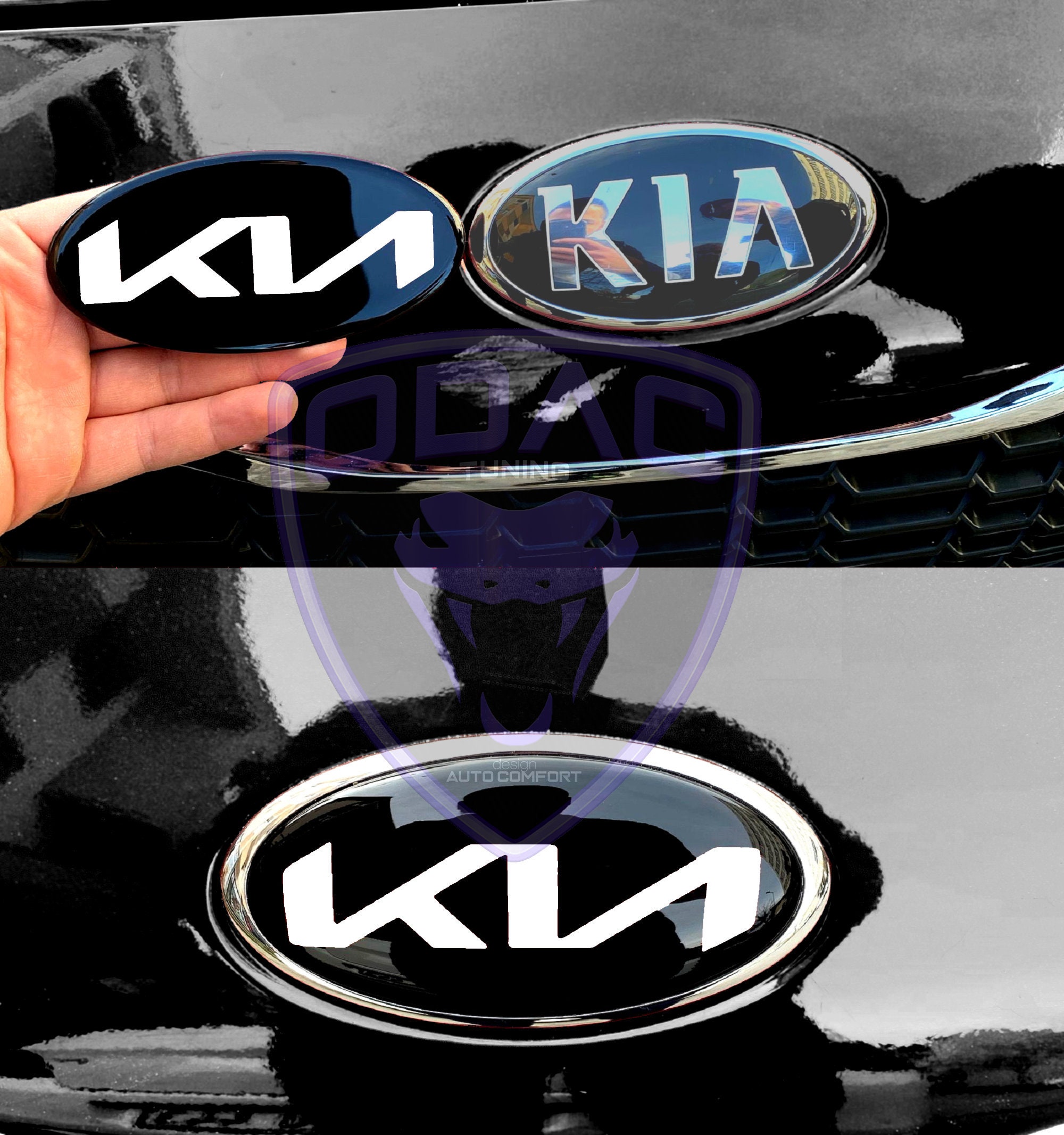 3D New KIA Emblem Overlay Logo Front Back and Steering Wheel - Etsy Canada