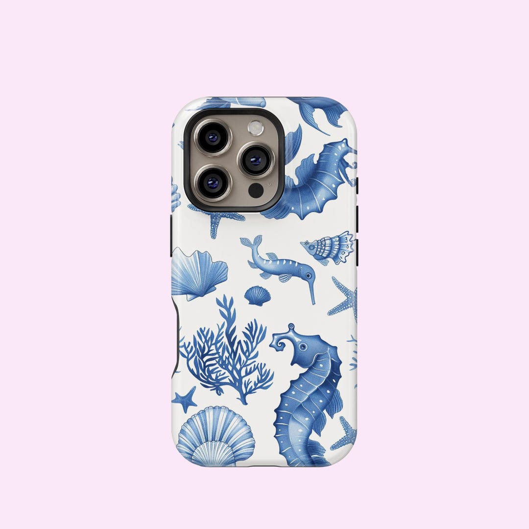 Delft Blue Aesthetic Design Tough Phone Case for iPhone 16 15 14 13 12 ...