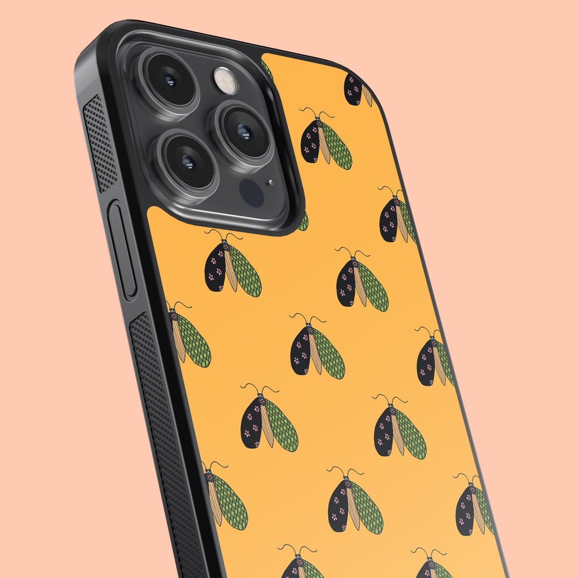 Quirky Moths Design Phone Case: Silicone Rubber Custom Cover - Etsy