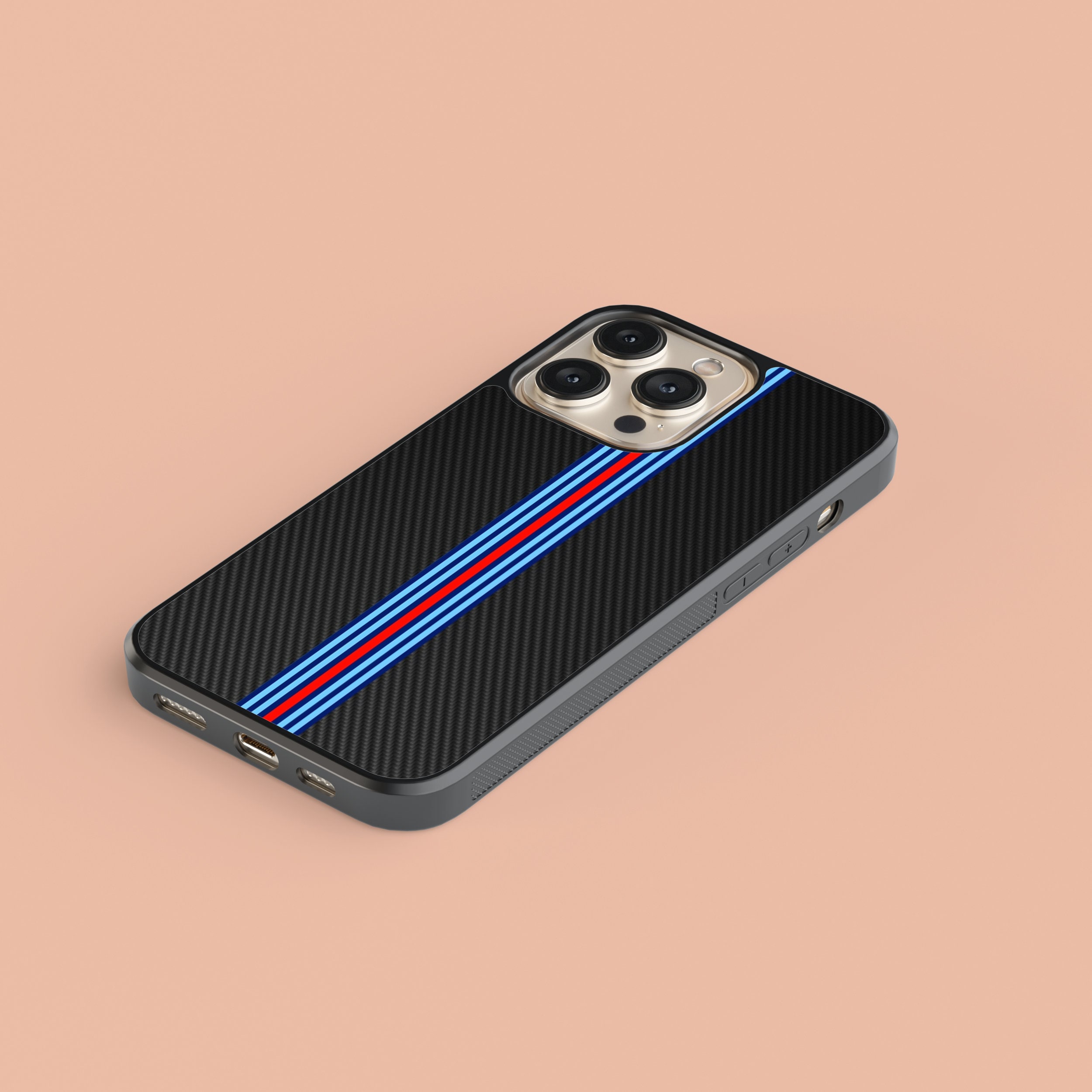 Carbon Fiber Racing Stripes Design Phone Case Silicone Rubber - Etsy