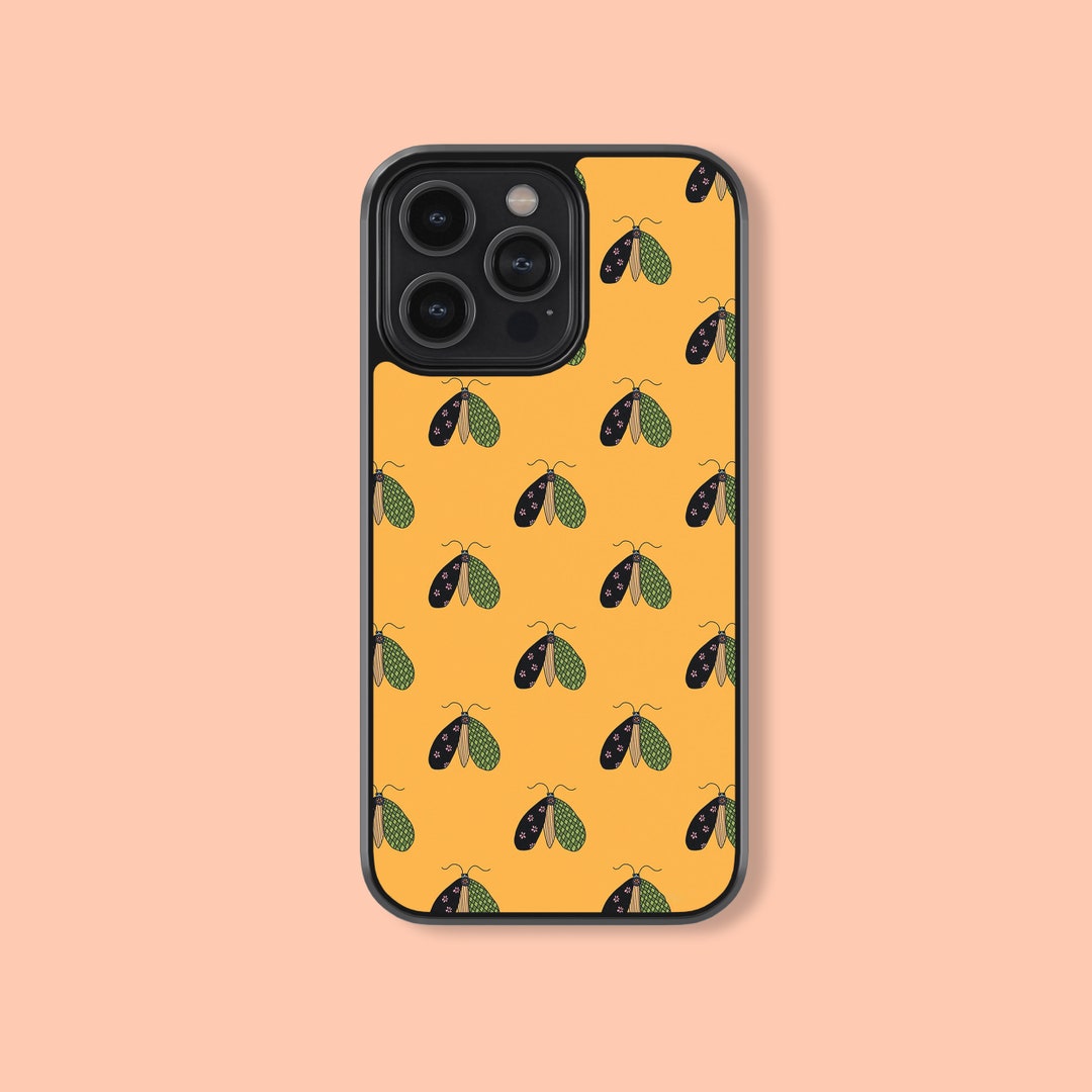Quirky Moths Design Phone Case: Silicone Rubber Custom Cover - Etsy