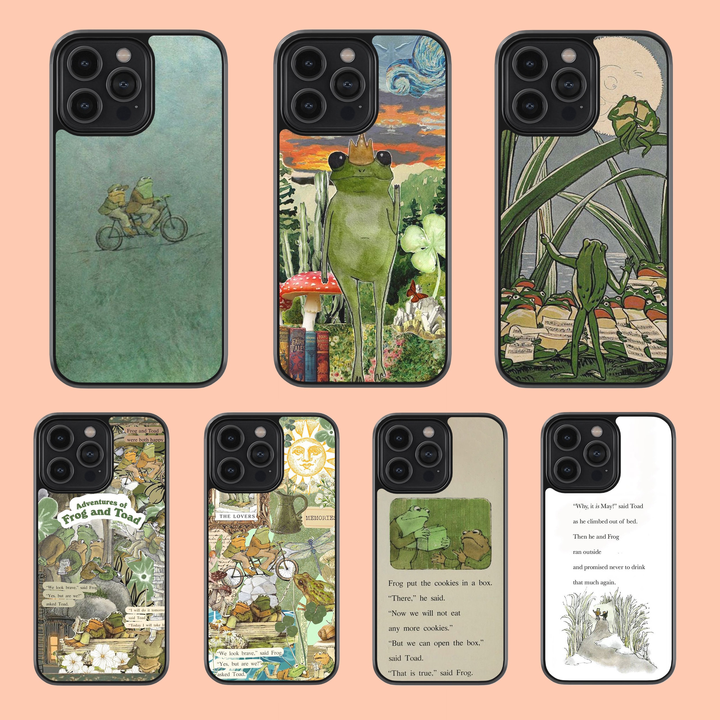 Frog and Toad Design Phone Case Silicone Rubber Custom Cover for iPhone ...