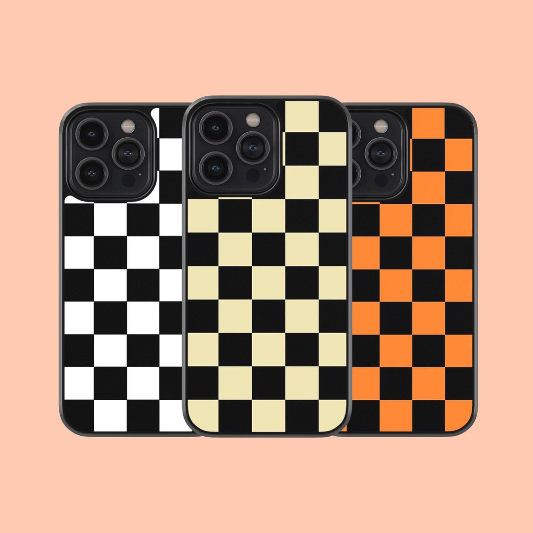 Checkered Phone Case: Silicone Rubber Cover for iPhone & Samsung Galaxy ...