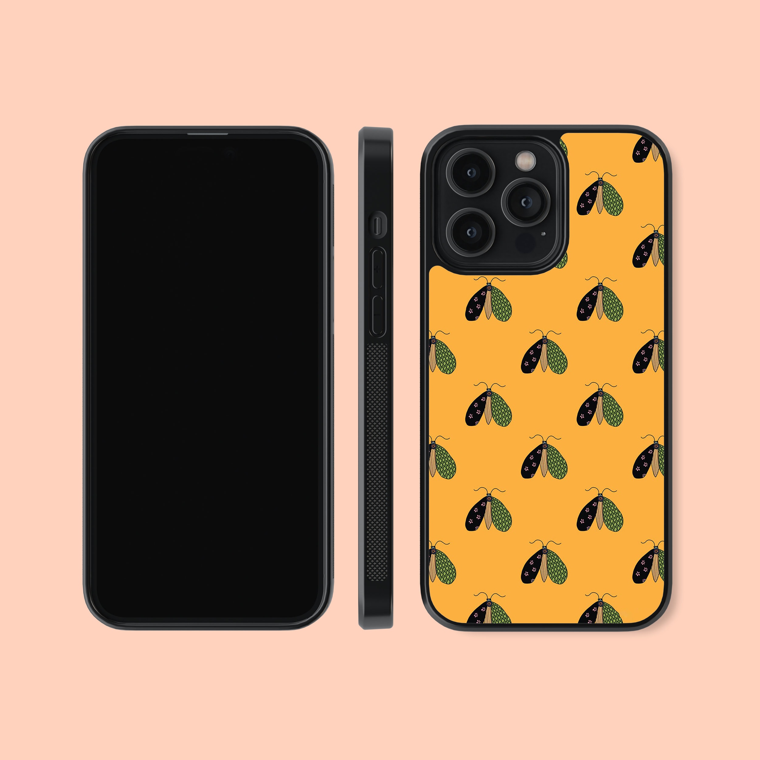 Quirky Moths Design Phone Case: Silicone Rubber Custom Cover - Etsy