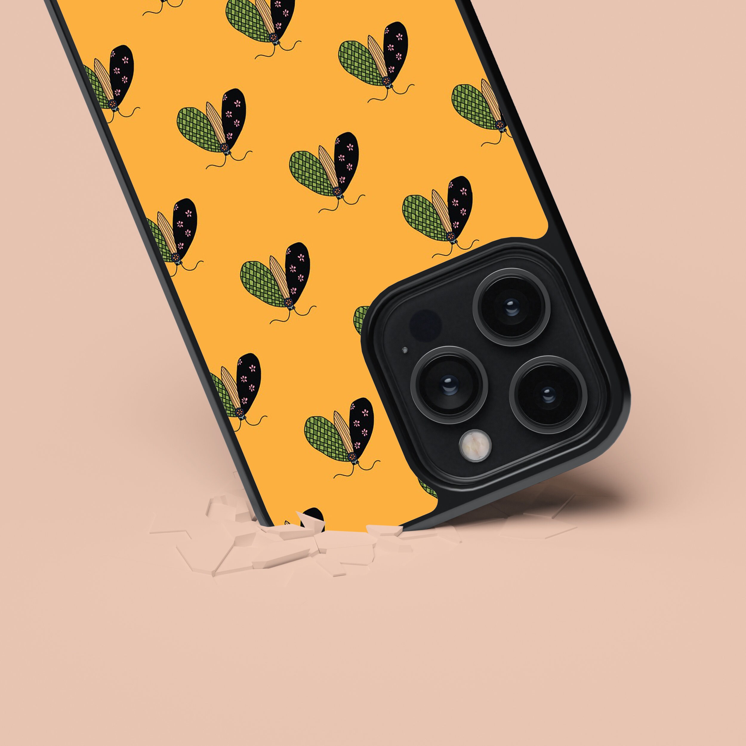 Quirky Moths Design Phone Case: Silicone Rubber Custom Cover - Etsy