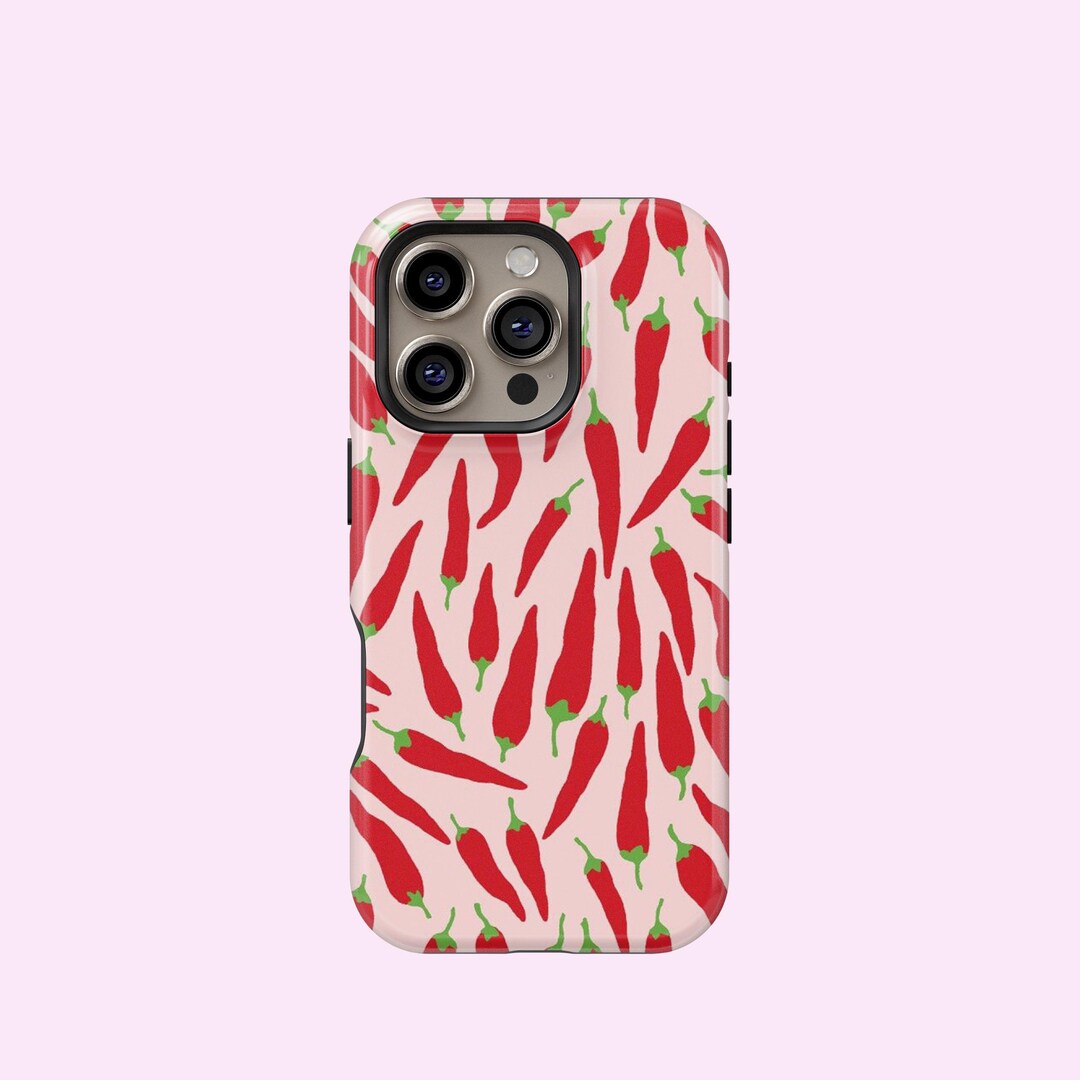 Playful Red Chili Pepper Phone Case: Durable TPU & PC Glass - Etsy