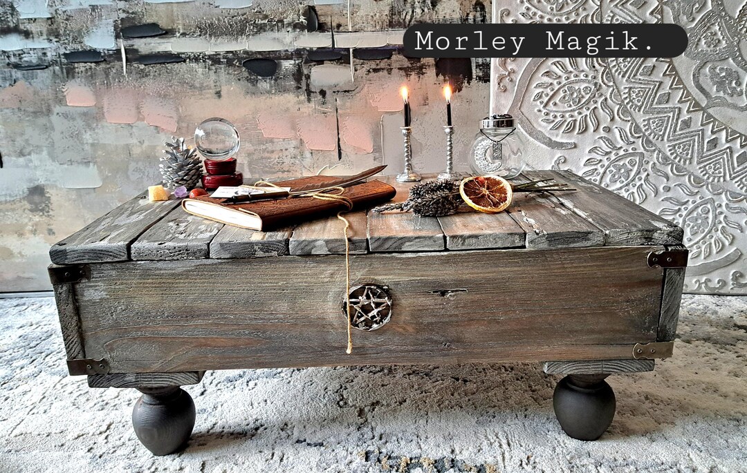 Altar Table, Meditation Table,hand Made. Chest Table, Witch Gift ...