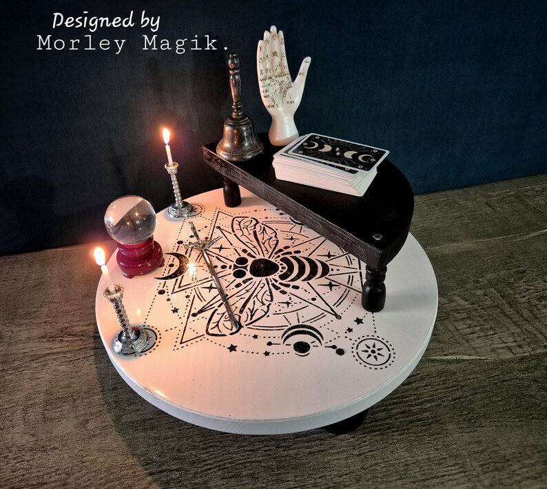 Handcrafted Altar Table Set Sun and Moon. Moon Phase Altar Table ...