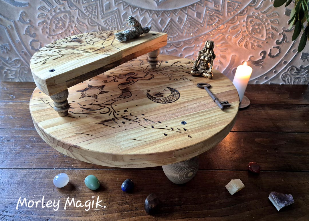 Altar Table Set, Meditation Table, Sun & Moon Altar, Goddess Altar ...