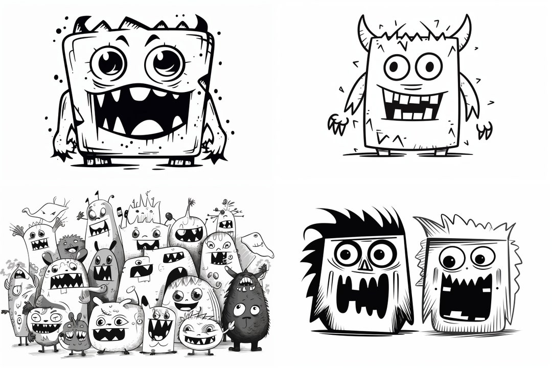 Monster Clip Art Bundle - Etsy