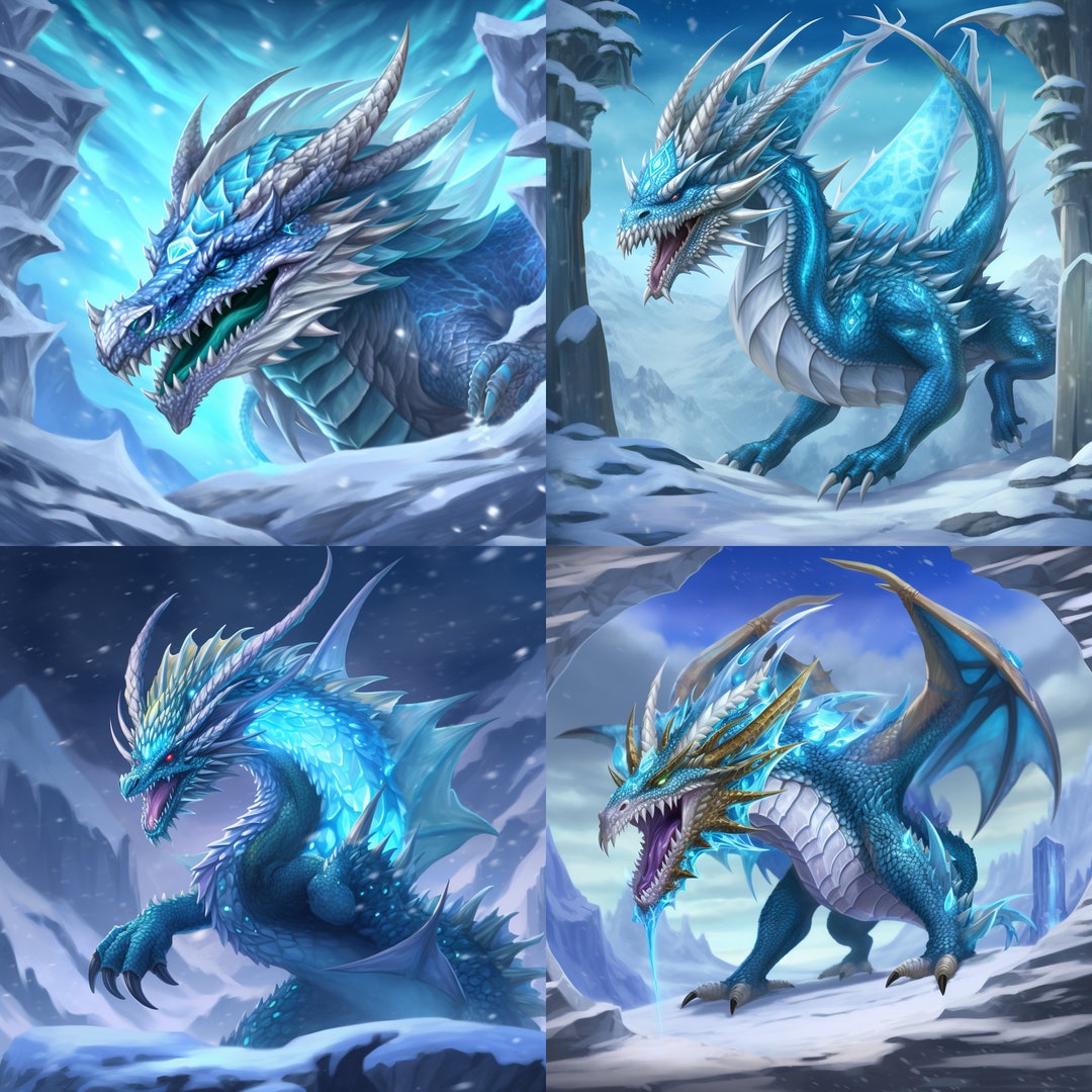 Beautiful Freeze Dragon Digital File Bundle - Etsy