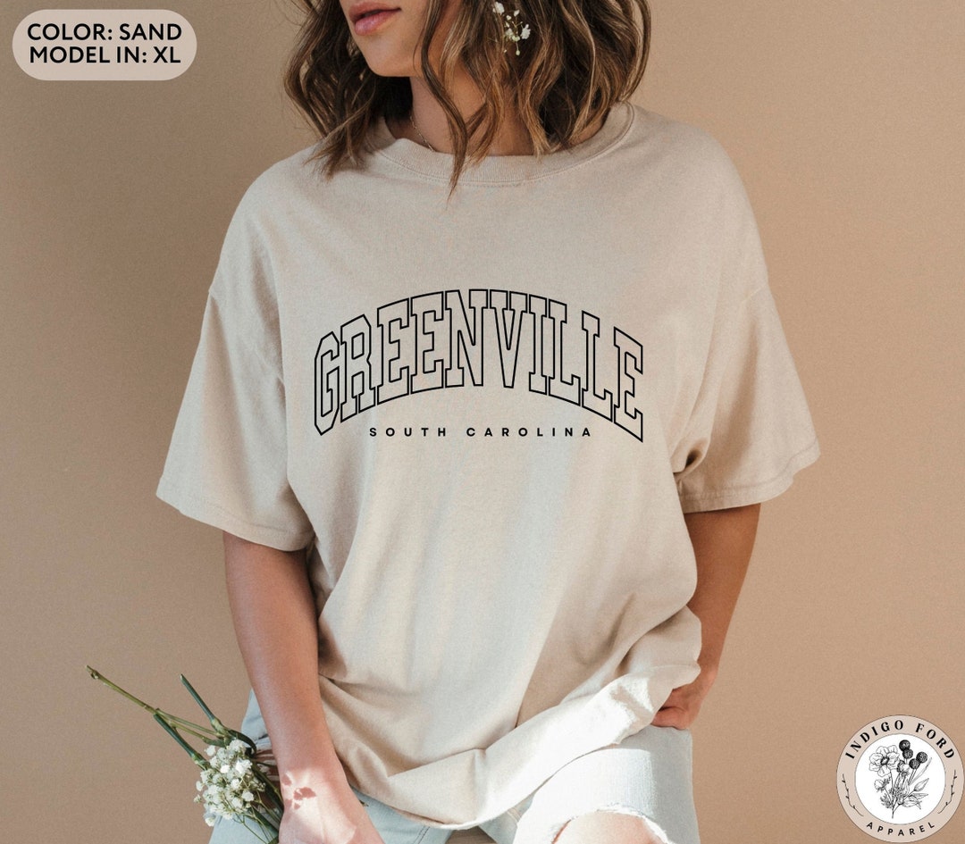Greenville South Carolina T-shirt GVL SC Shirts Collegiate Block Tee ...