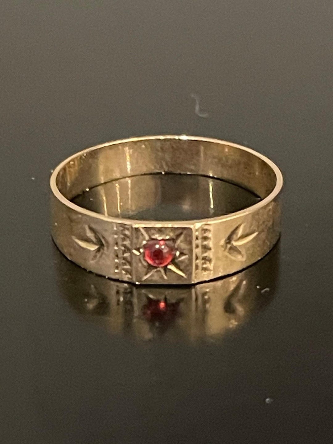 Antique Victorian 10k Gold W Garnet Child Ring - Etsy