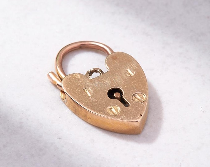 Vintage 9ct / 9k Gold Heart Padlock Charm 1977 - Etsy