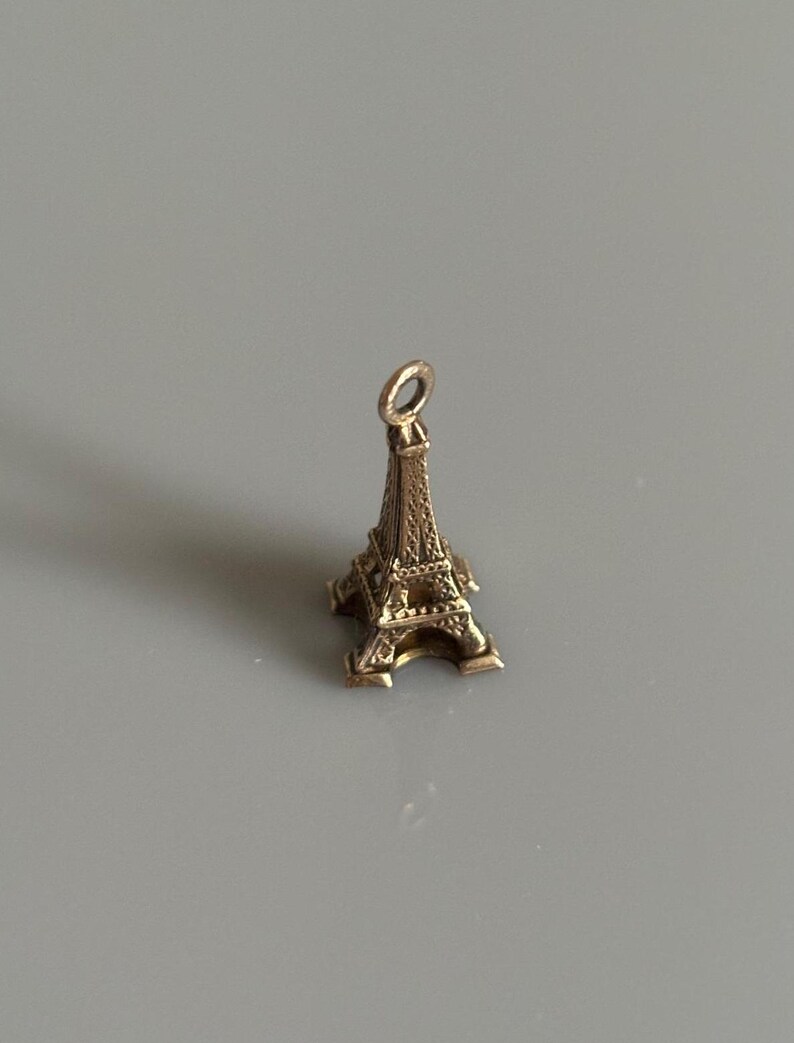 9ct Yellow Gold Eiffel Tower Charm - Etsy