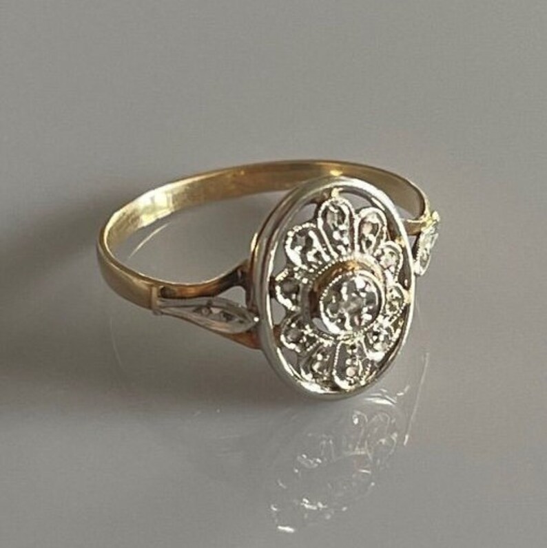 1800's French 18k Gold and Diamond Ring - Etsy