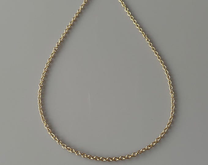 Vintage 18k Gold Rolo Style Chain Necklace - Etsy