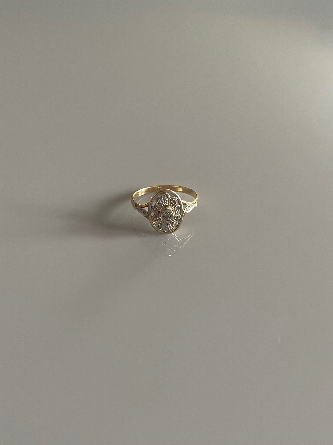 1800's French 18k Gold and Diamond Ring - Etsy