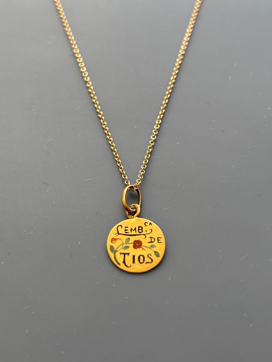 19k Gold Portuguese Memory Charm Pendant Necklace - Etsy
