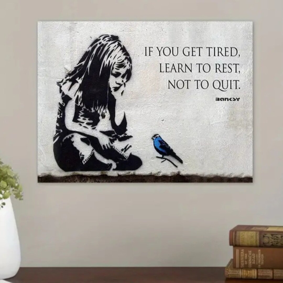 Banksy Blue Bird Canvas Print - Etsy