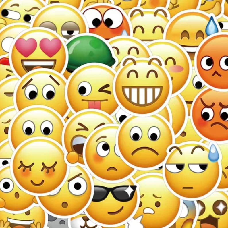 Emoji Stickers Set of 10 or 50 - Etsy