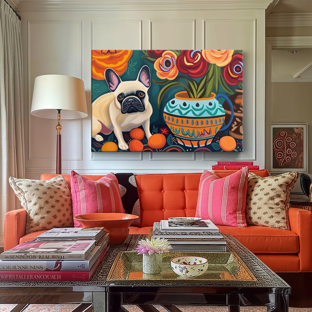 French Bulldog Frenchie Dog Mom Lover Henri Matisse Botanical Floral ...