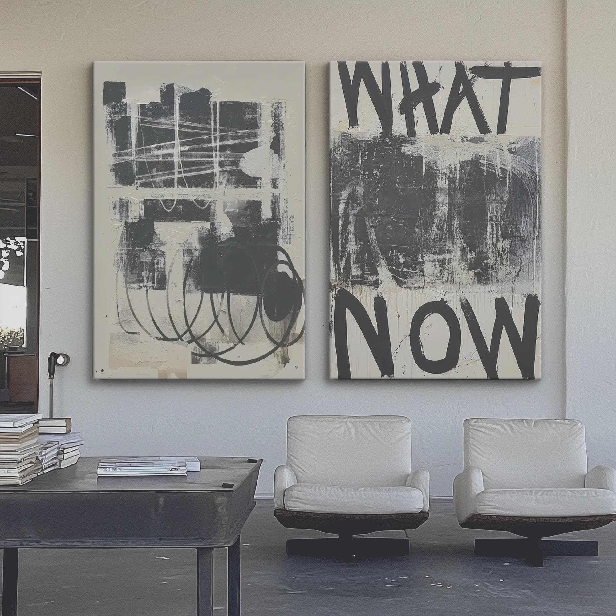 Grunge Graffiti Canvas: Alternative Statement Wall Art, Goth Home Decor ...