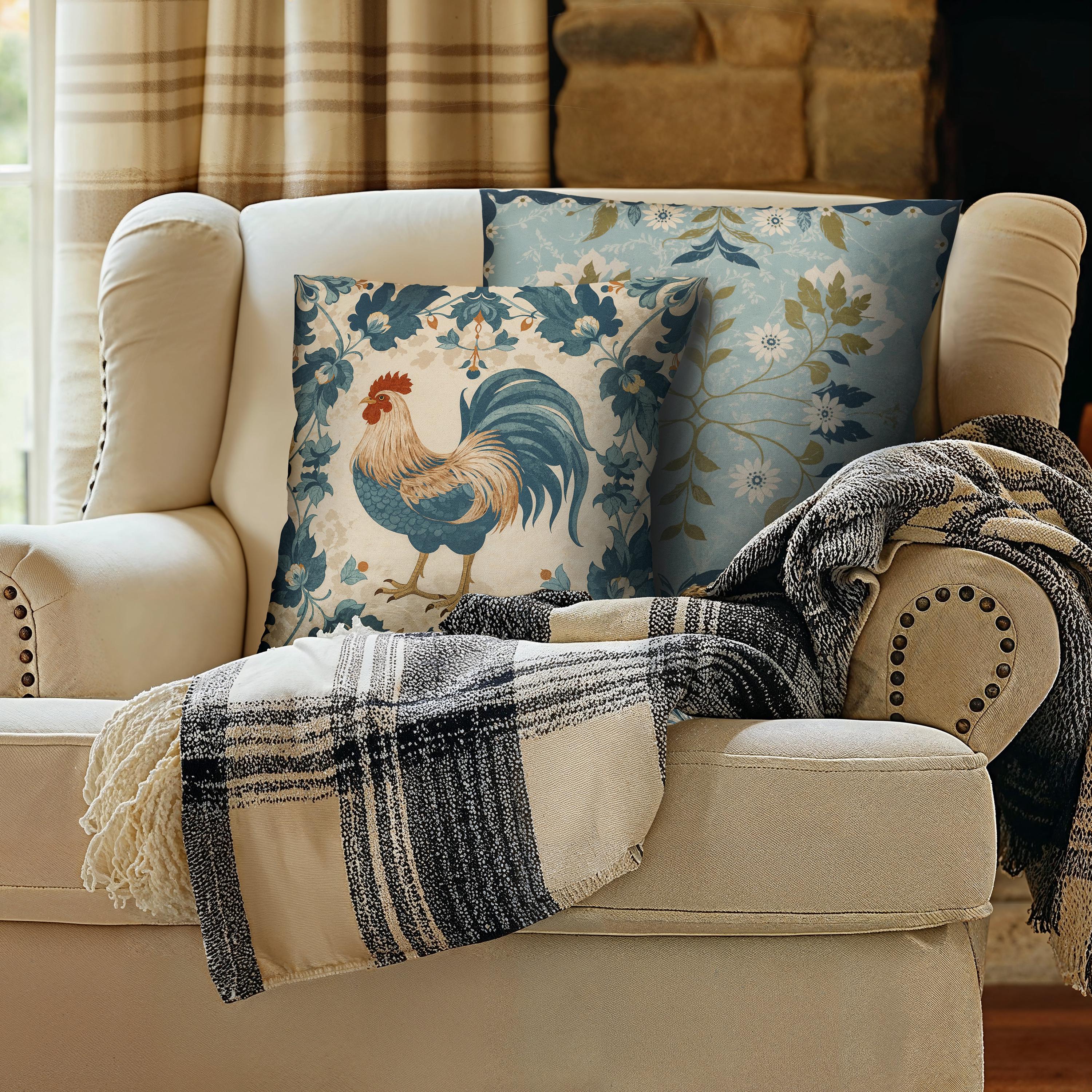 Rustic Country Farmhouse Fall Home Decor, French Country Blue Pumpkin ...