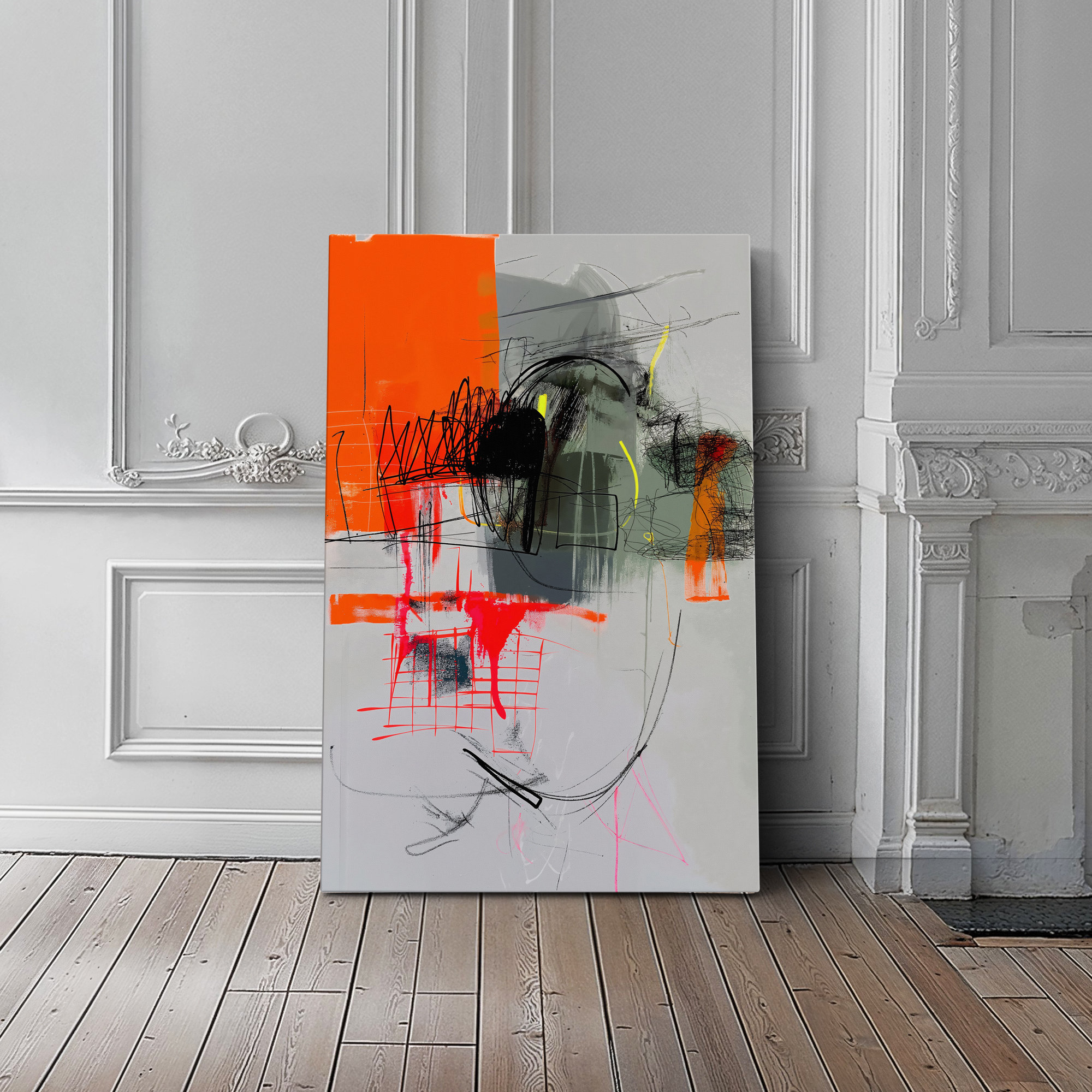 Abstract Graffiti Canvas Wall Art Set Bold Maximalist Contemporary ...