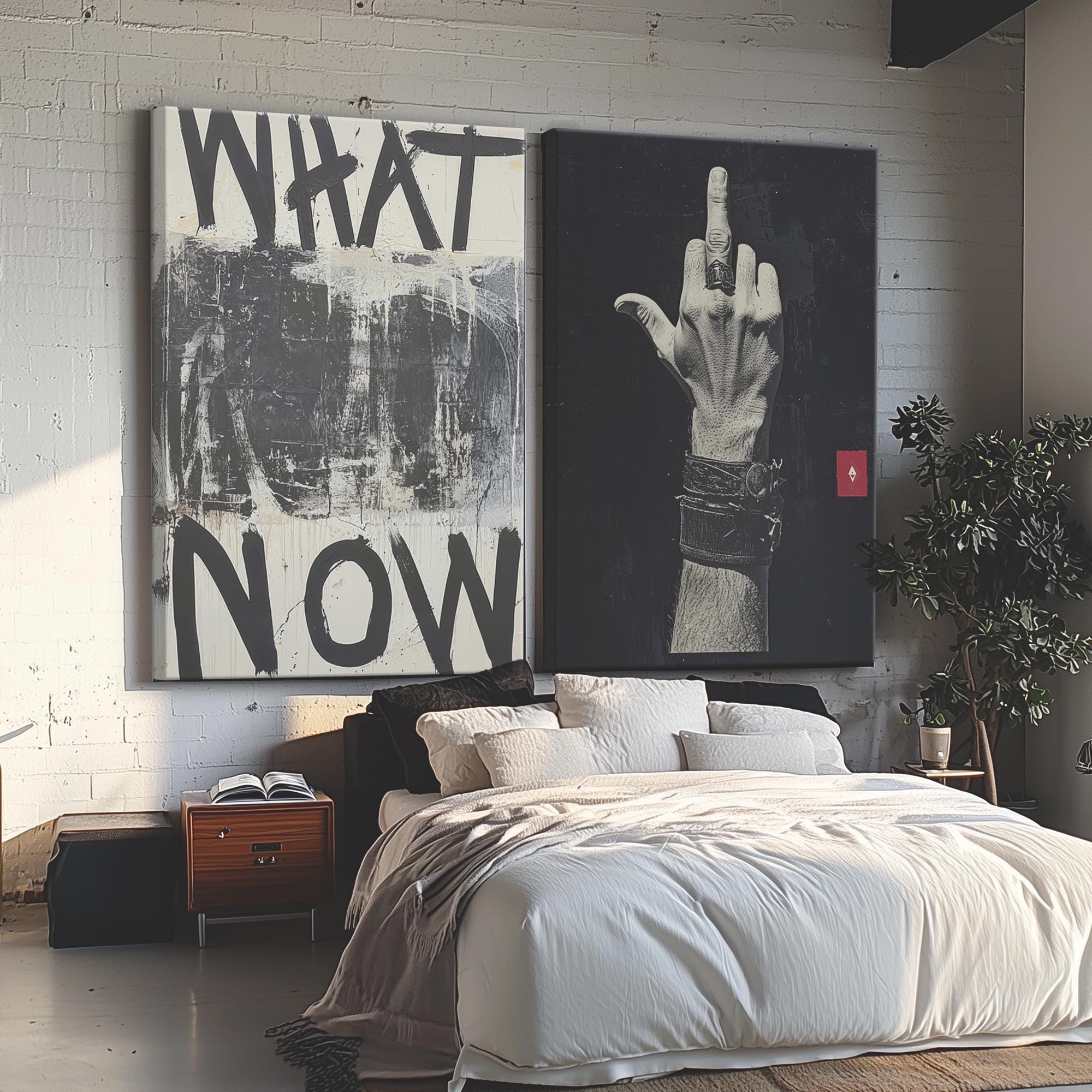 Grunge Graffiti Canvas: Alternative Statement Wall Art, Goth Home Decor ...
